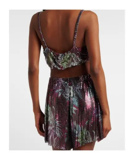 Rabanne Floral Chainmail Crop Top