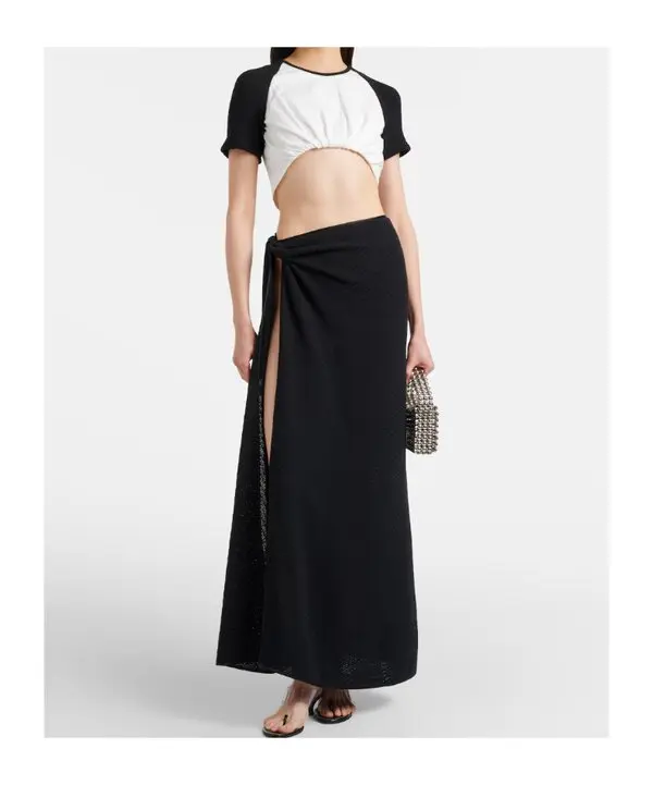 Christopher Esber Knitted Cotton-blend Maxi Skirt