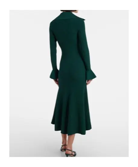 SELF-PORTRAIT Ribbed-knit Midi Dress