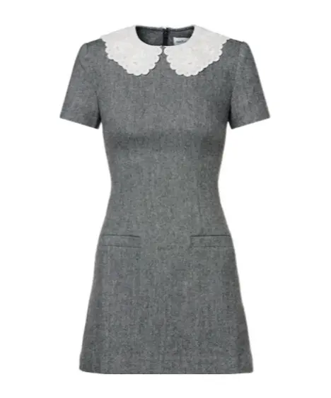 SELF-PORTRAIT Herringbone Wool-blend Minidress