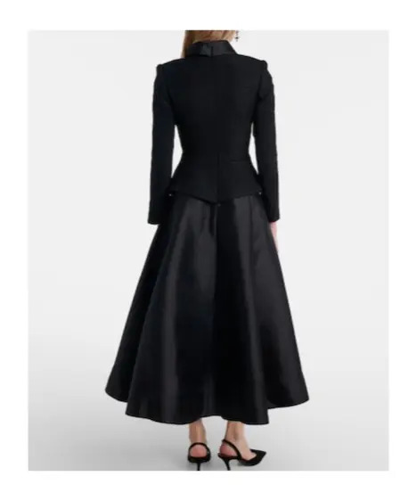 SELF-PORTRAIT Bouclé Taffeta Midi Dress