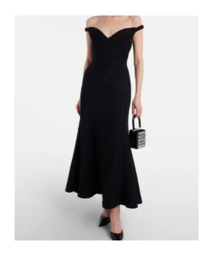 SELF-PORTRAIT Off-the-shoulder Tweed Midi Dress