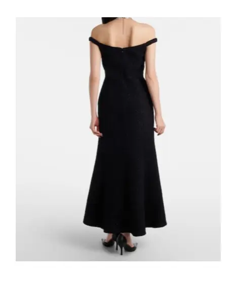 SELF-PORTRAIT Off-the-shoulder Tweed Midi Dress