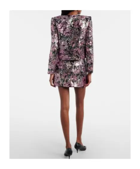 SELF-PORTRAIT Floral Sequined Miniskirt