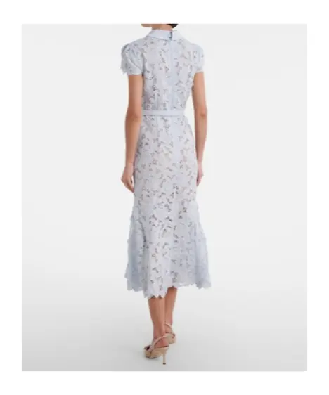 SELF-PORTRAIT Floral Guipure Lace Midi Dress