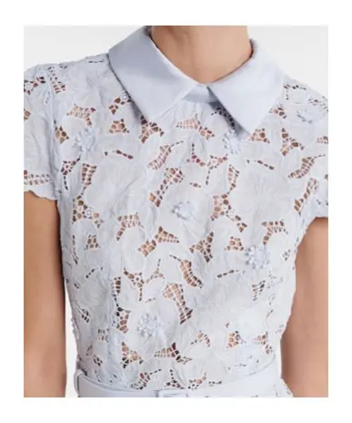 SELF-PORTRAIT Floral Guipure Lace Midi Dress