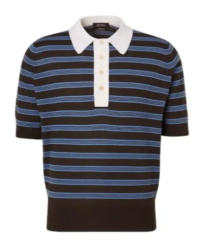 WALES BONNER Striped Polo Shirt
