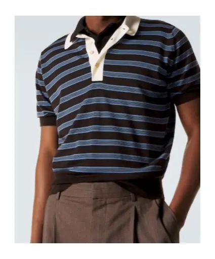 WALES BONNER Striped Polo Shirt