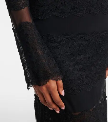 Blumarine Off-shoulder Lace Tulle Maxi Dress