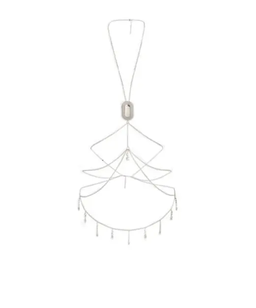 Rabanne Embellished Body Chain With Pendant - White