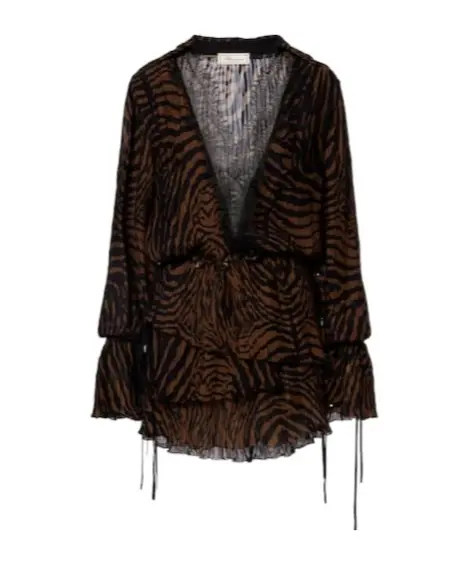 Blumarine Zebra-print Chiffon Mini Dress - Black