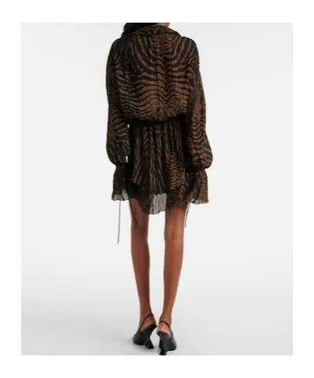 Blumarine Zebra-print Chiffon Mini Dress