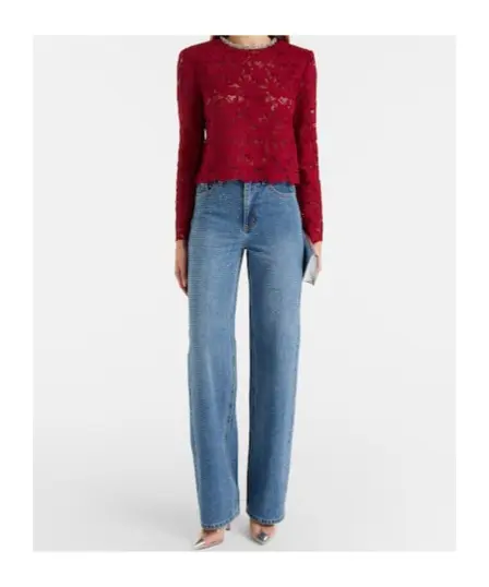 SELF-PORTRAIT Embellished Guipure Lace Top