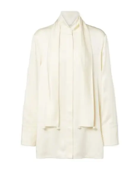 JIL SANDER Scarf-detail Satin Shirt