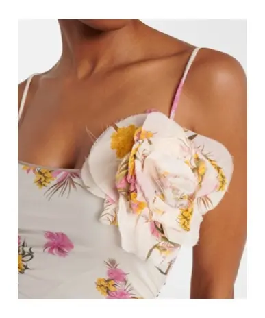 Blumarine Floral Appliqué Jersey Maxi Dress