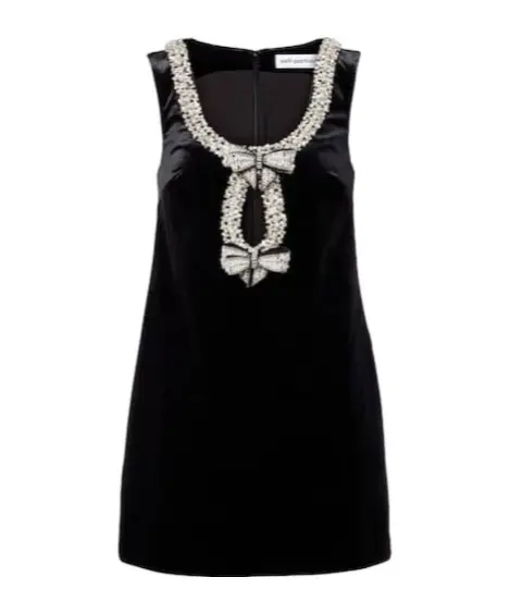 SELF-PORTRAIT Crystal-embellished Velvet Minidress