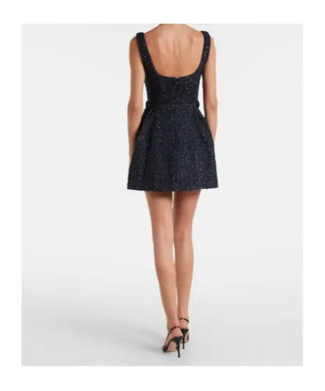 SELF-PORTRAIT Tie-waist Tweed Mini Dress