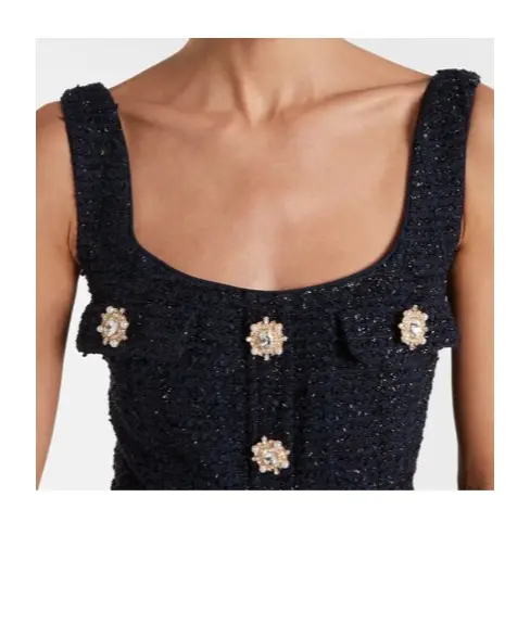 SELF-PORTRAIT Tie-waist Tweed Mini Dress