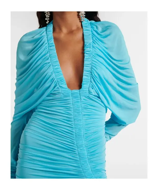 Christopher Esber Orion Ruched Sheer Minidress