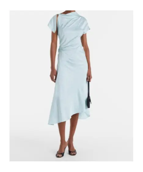 Victoria Beckham Asymmetrical Floral Midi Dress