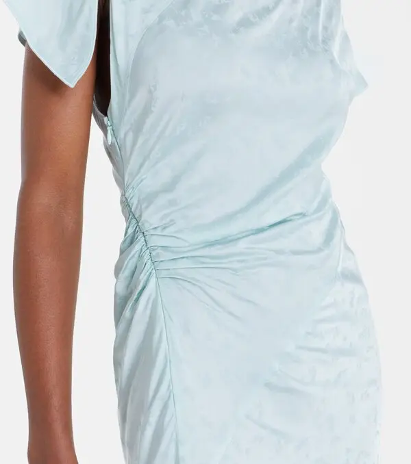 Victoria Beckham Asymmetrical Floral Midi Dress