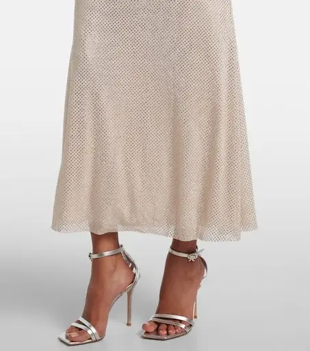 SELF-PORTRAIT Embellished Cutout Midi Dress