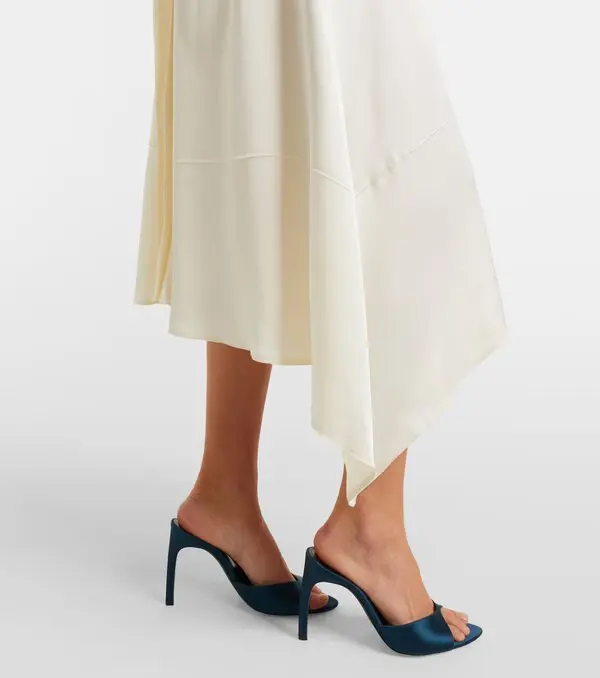 Victoria Beckham Asymmetrical Crêpe Satin Midi Dress - White