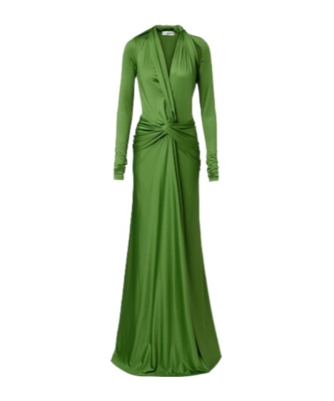 Victoria Beckham Draped Maxi Dress With Shoulder Cutout - Green