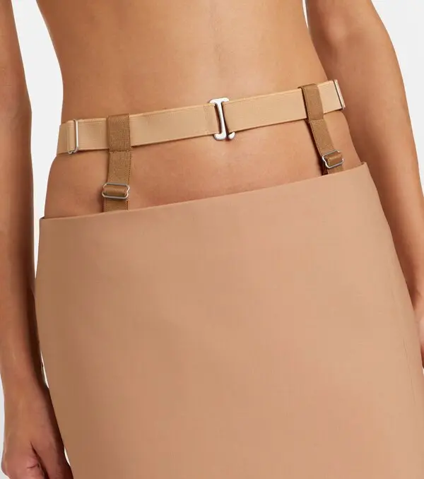 MUGLER Cutout Wool-blend Pencil Skirt