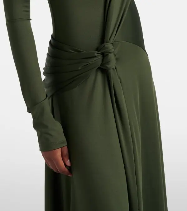 Victoria Beckham Gathered Turtleneck Midi Dress
