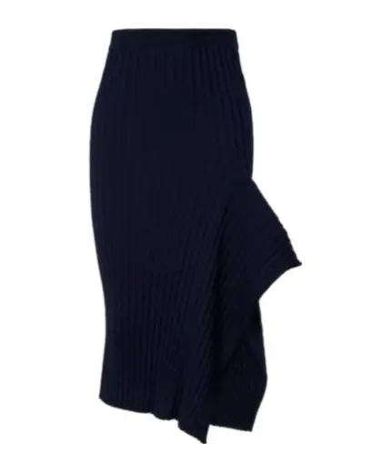 Stella McCartney Ribbed-knit Ruffled Cotton Midi Skirt - Black