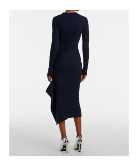 Stella McCartney Ribbed-knit Ruffled Cotton Midi Skirt