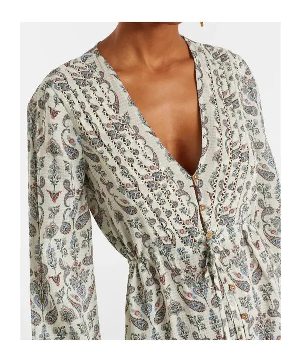 Veronica Beard Vani Paisley Ruffled Midi Dress