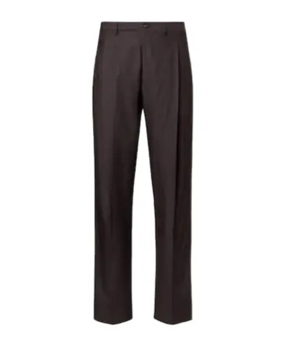 Giorgio Armani Wool, Abacá, And Silk Straight Pants - Black