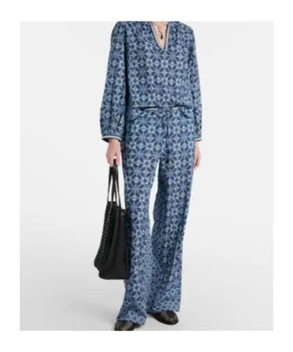 Velvet By Graham & Spencer Claudie Printed Cotton Blouse