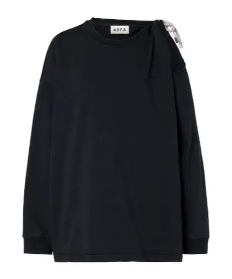 AREA Embellished Cotton Jersey T-shirt