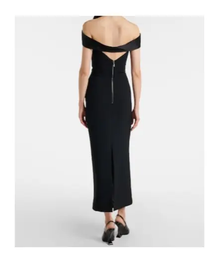 Maticevski Barrier Off-shoulder Satin Midi Dress