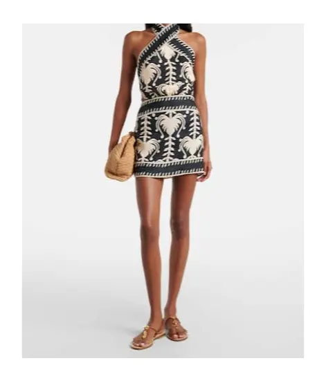 Johanna Ortiz Cutout Printed Minidress
