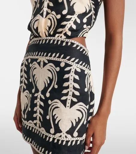 Johanna Ortiz Cutout Printed Minidress