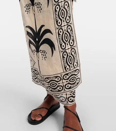Johanna Ortiz Printed Linen Beach Cover-up