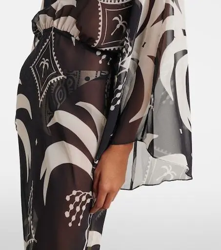 Johanna Ortiz Printed Sheer Beach Cover-up