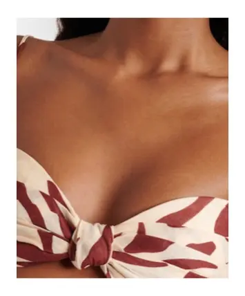 Johanna Ortiz Pleated Printed Linen Bra Top
