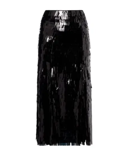 SELF-PORTRAIT Sequined High-rise Midi Skirt