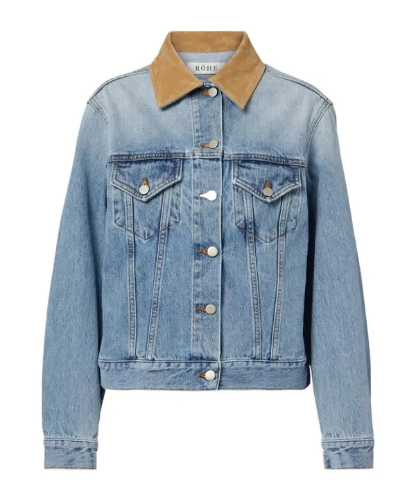 RÓHE Suede-trimmed Denim Jacket