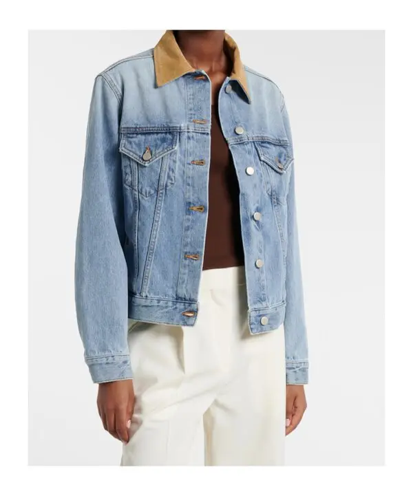 RÓHE Suede-trimmed Denim Jacket