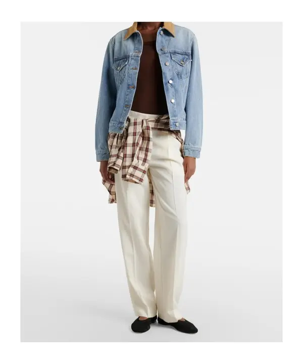 RÓHE Suede-trimmed Denim Jacket
