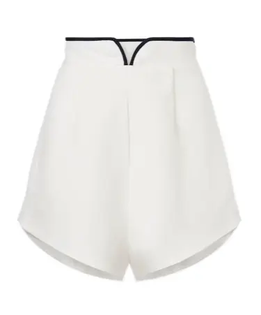 ADRIANA DEGREAS Linen-blend Bermuda Shorts With Contrast Trims