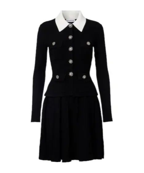 SELF-PORTRAIT Embellished Pleated Minidress
