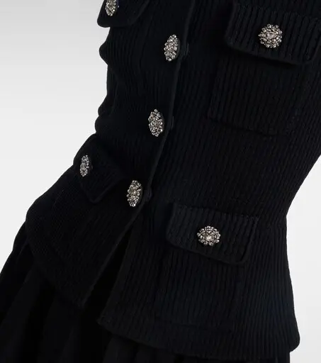 SELF-PORTRAIT Embellished Pleated Minidress
