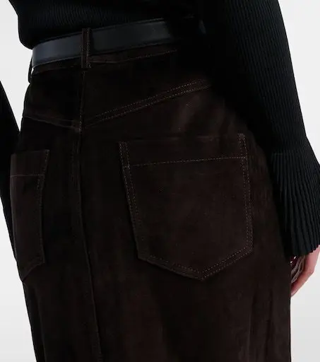 SELF-PORTRAIT Suede Midi Skirt